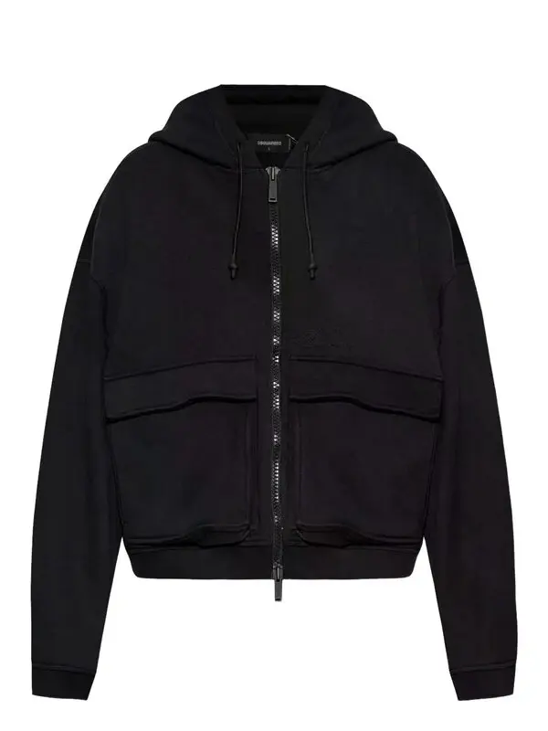 Dsquared2 Hooded Ribbed Jacket - Black