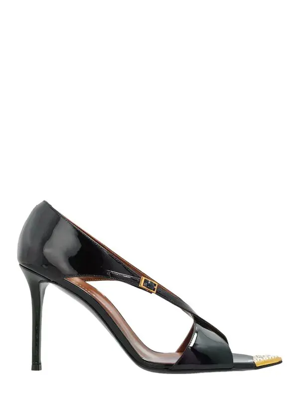 GIUSEPPE ZANOTTI 90mm Intrigio Patent-leather Cross-strap Heeled Sandals - Black