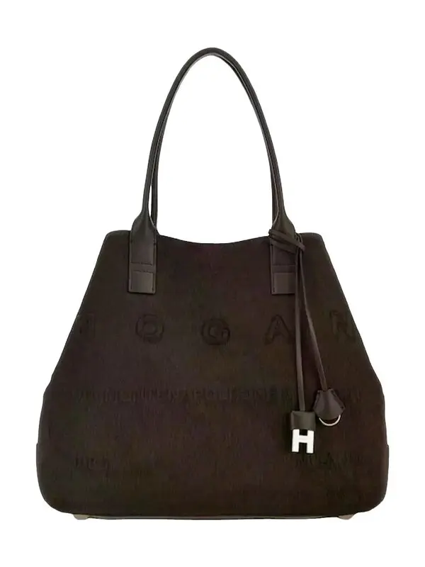 Hogan Embossed-logo Leather Tote Bag - Brown