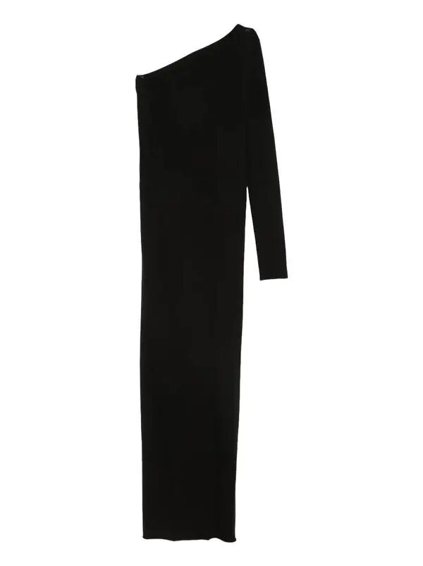 Rick Owens Asymmetrical-neckline Maxi Dress - Black