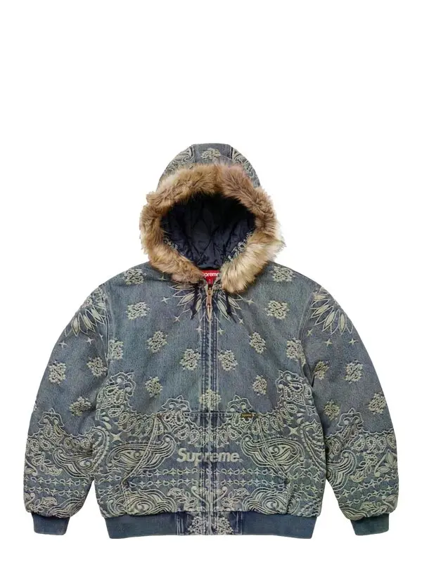 Supreme Bandana-jacquard Denim Jacket - Blue