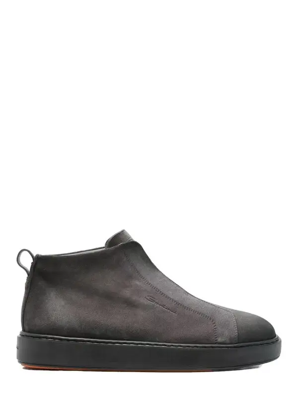 Santoni Elastic-panel Suede Sneakers - Grey