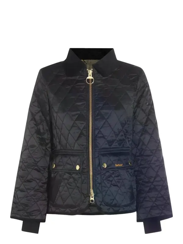 Barbour Diamond-quilted Zip-front Coat - Black