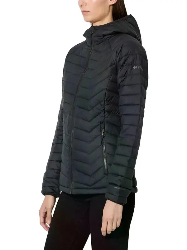 Columbia Hooded Chevron-quilted Puffer Jacket - Black