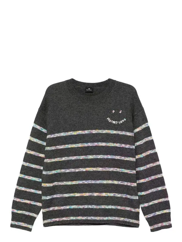 Paul Smith Striped Smiley-face Sweater - Grey