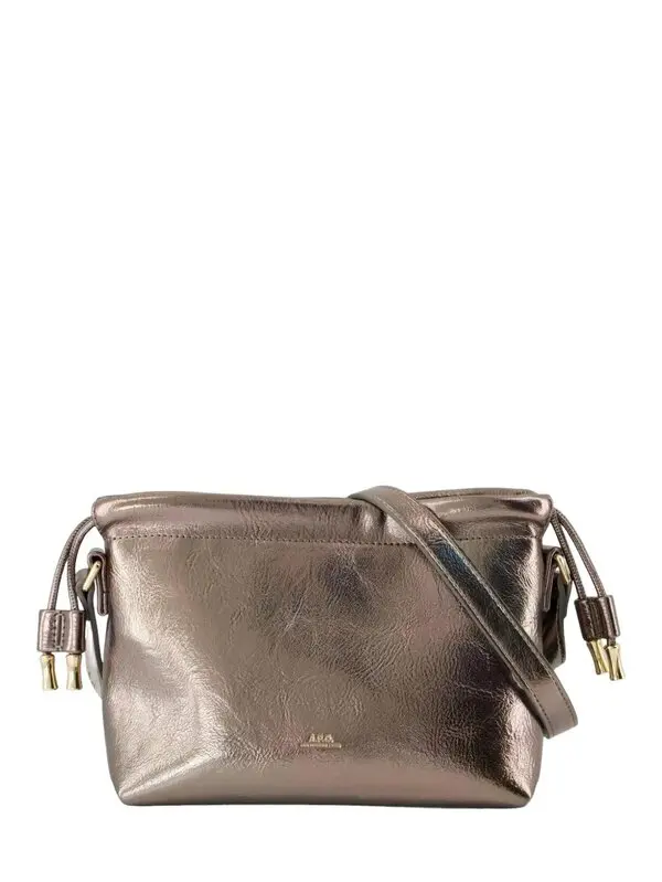 A.p.c. Metallic Drawstring Shoulder Bag - Grey