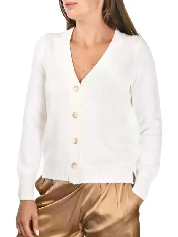 GRAN SASSO V-neck Buttoned Cardigan - White