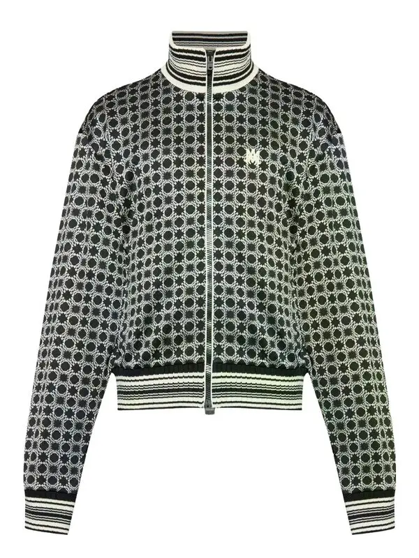 Amiri Geometric-pattern Zip-up Jacket - Grey