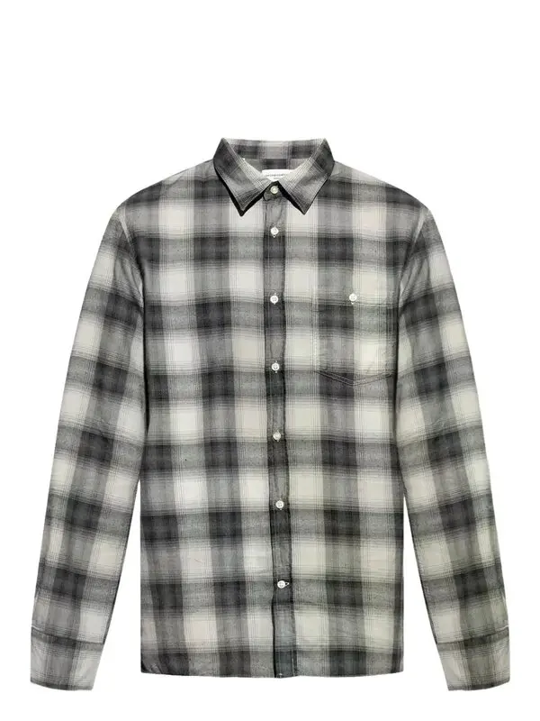 Officine Générale Checked Cotton Shirt - Grey