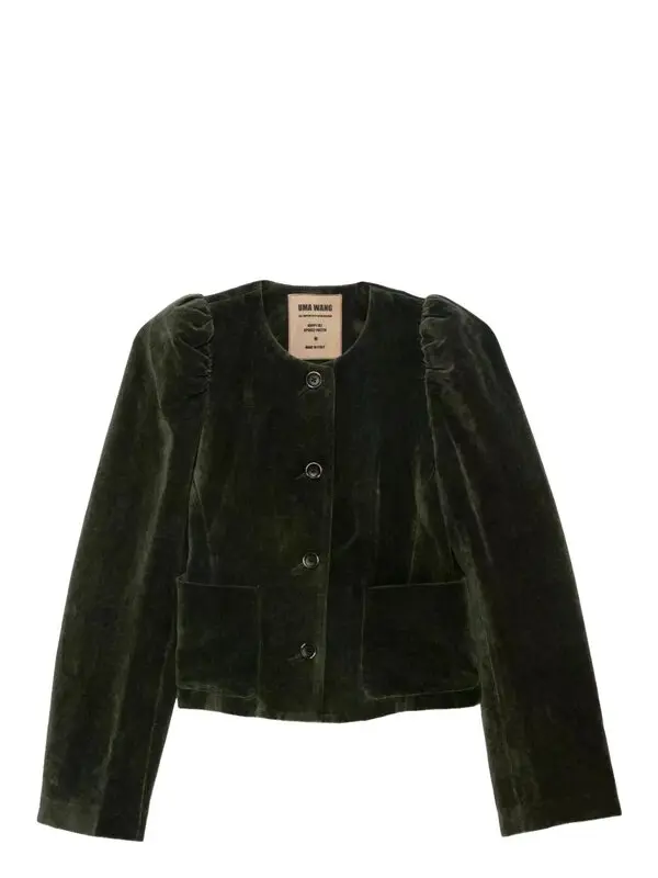 UMA WANG Velvet Long-sleeved Jacket - Green