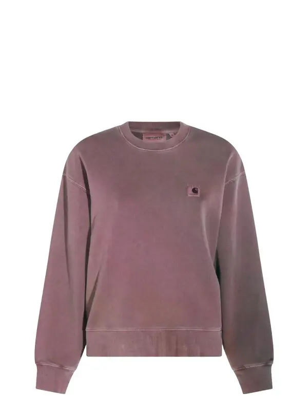Carhartt Work In Progress Logo-patch Crew-neck Sweatshirt - Purple