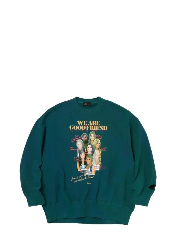 Kolor Graphic-print Distressed Sweatshirt - Green