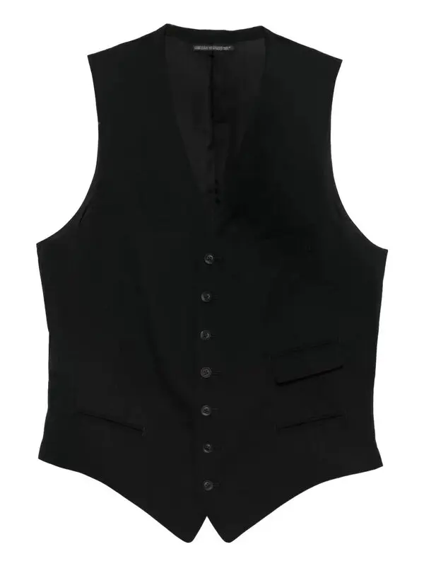 Yohji Yamamoto Button-fastening V-neck Waistcoat - Black