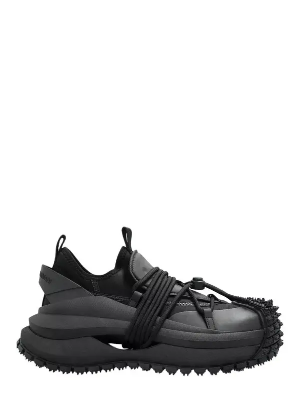 Emporio Armani Lace-up Studded Sneakers - Black