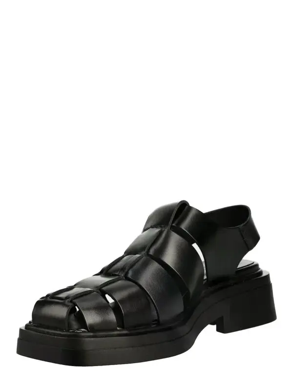 VAGABOND SHOEMAKERS Leather Square-toe Platform Sandals - Black