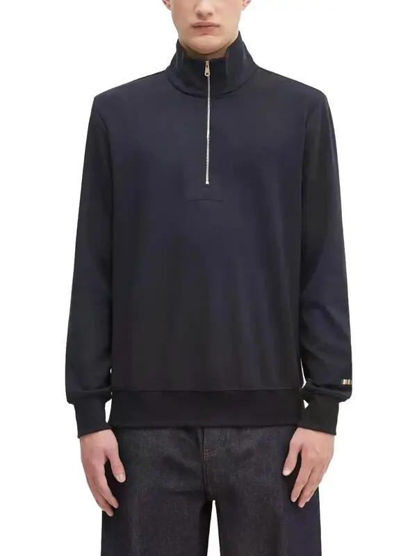 Paul Smith Zip-neck Multi-stripe Sweatshirt - Blue