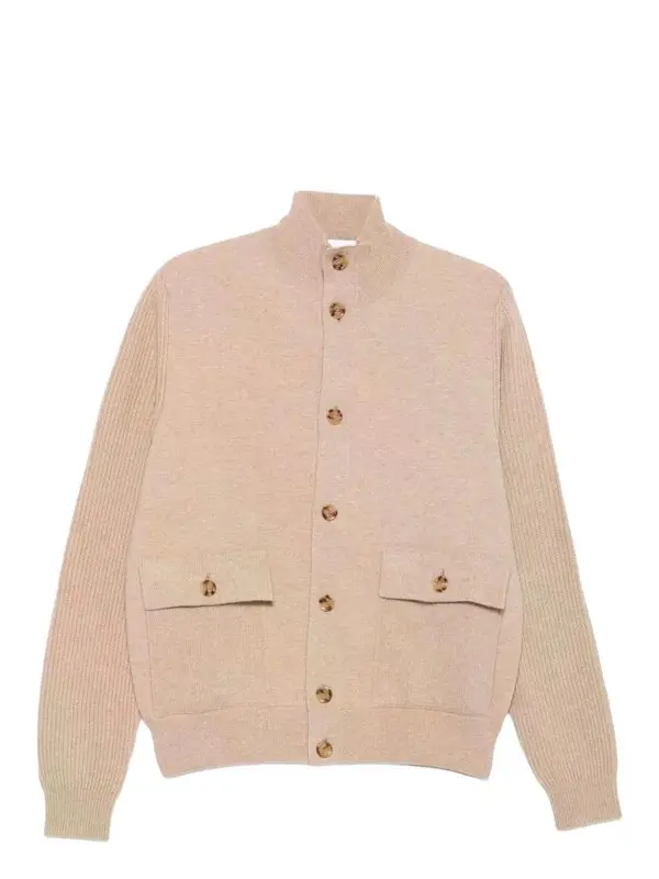 LARDINI Ribbed-cuff Cardigan - Neutrals