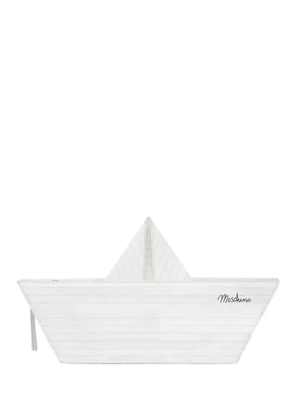 Moschino Boat-motif Clutch Bag - White