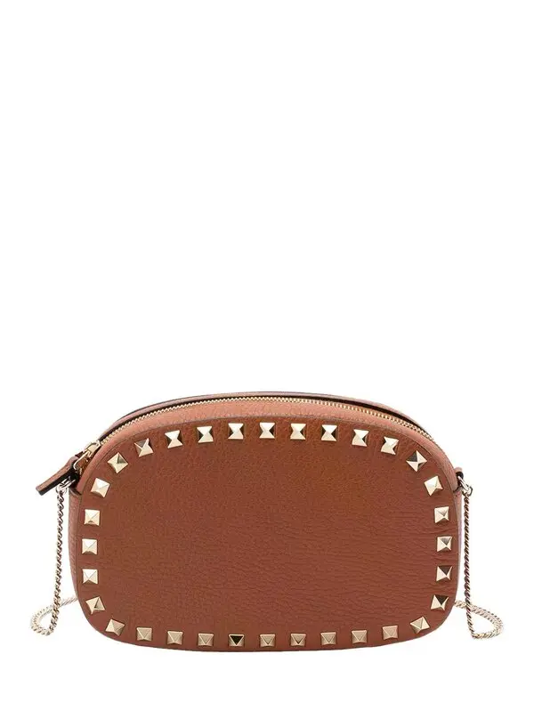 Valentino Garavani Mini Rockstud Chain Crossbody Bag - Brown