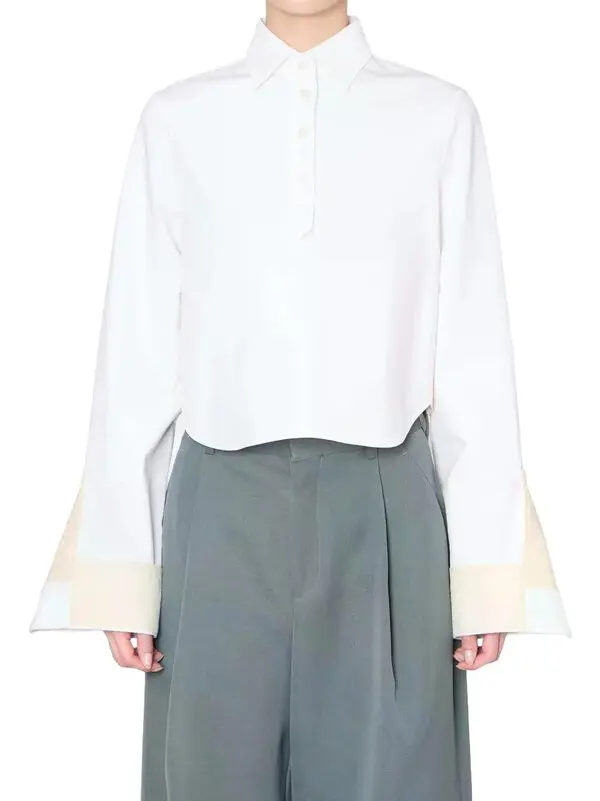Kolor Contrast-cuffs Shirt - White