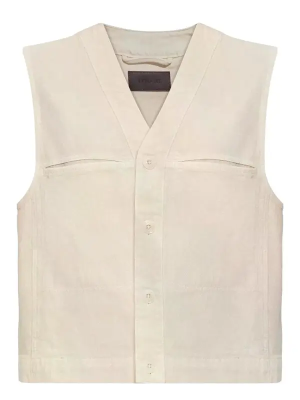 LEMAIRE Button-fastening Sleeveless Vest - Neutrals