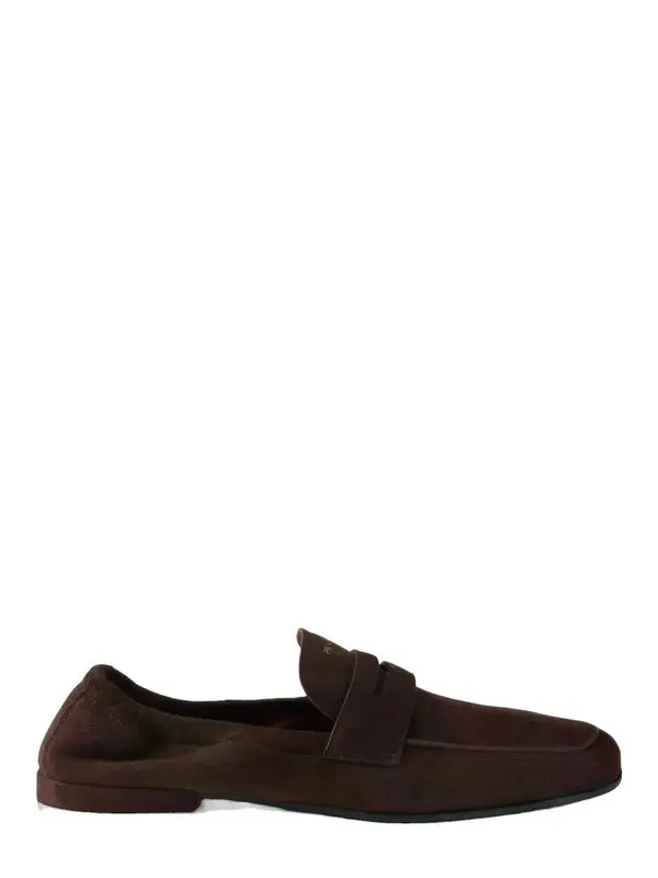 Prada Logo-print Suede Loafers - Brown