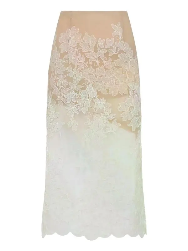 Ermanno Scervino Floral-lace Skirt - White