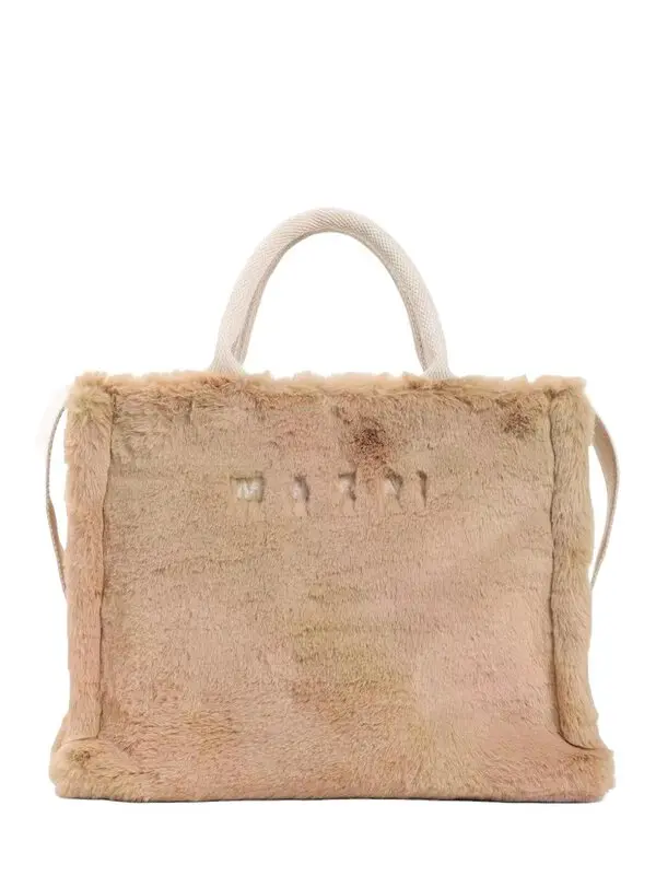 Marni Faux-fur Top-handle Tote Bag - Brown