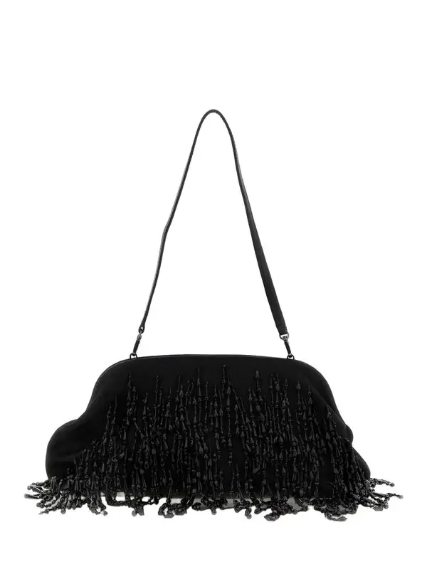 Alberta Ferretti Beaded-fringe Clutch - Black