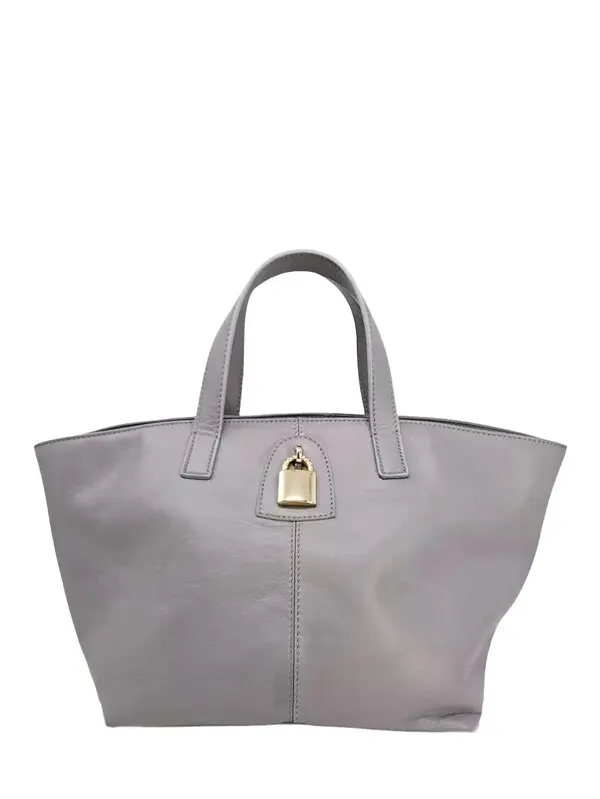 MADISON.MAISON X Joan Hornig Lock-detail Leather Tote Bag - Grey