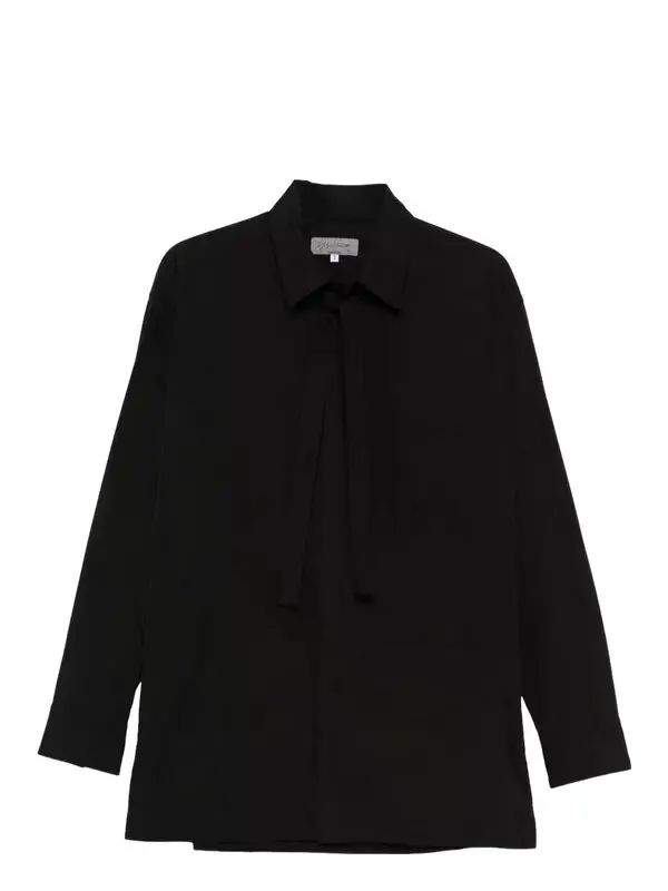 Yohji Yamamoto Tie-neck Pocket Shirt - Black