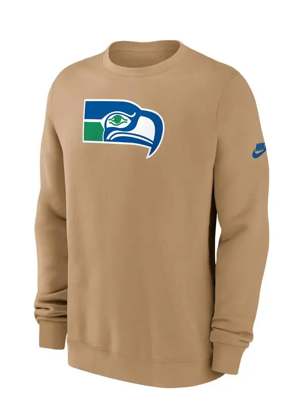 Nike Seattle Seahawks Swing Pass Rewind Club Nfl Pullover Crew - Brown