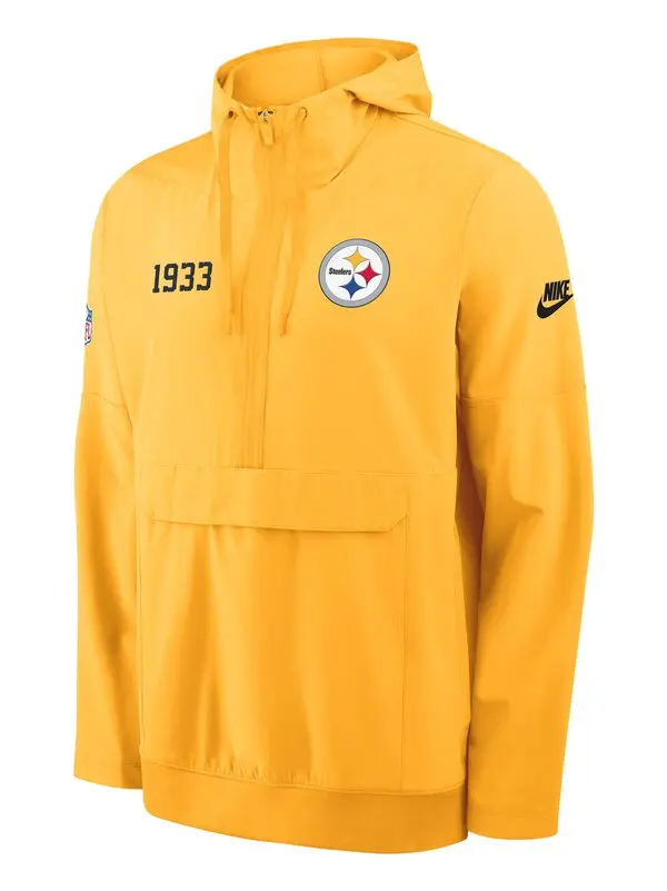 Nike Pittsburgh Steelers Alt Option Route Anorak Nfl 1/2-zip Hooded Jacket - Yellow