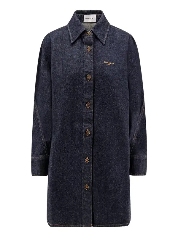 Givenchy Long Denim Shirt - Blue