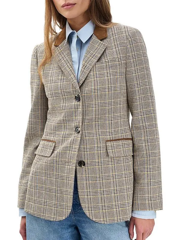 Rag & Bone Evia Plaid Blazer - Tan Multi