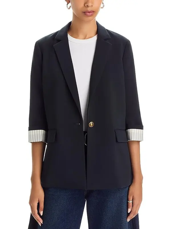 Rag & Bone Jennie 3/4 Sleeve Crepe Blazer - Black