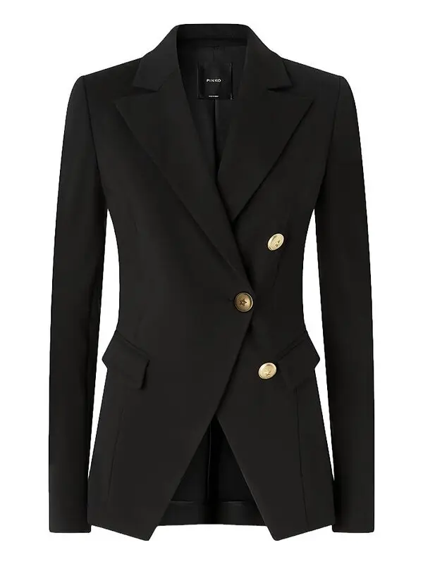 Pinko Granita Asymmetrical Blazer - Limo Black