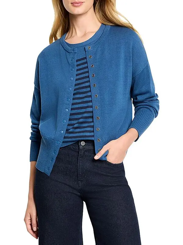 NIC+ZOE Button Detailed Cardigan - Ocean