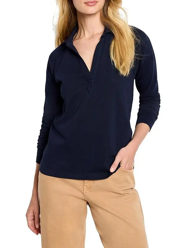 NIC+ZOE Easy Polo Top - Dark Indigo