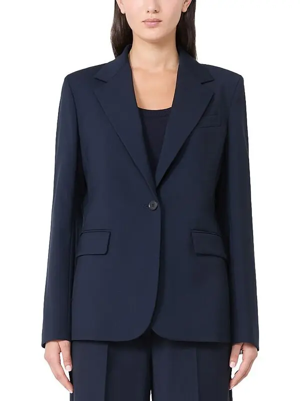 Max Mara Lamine Wool Blazer - Navy