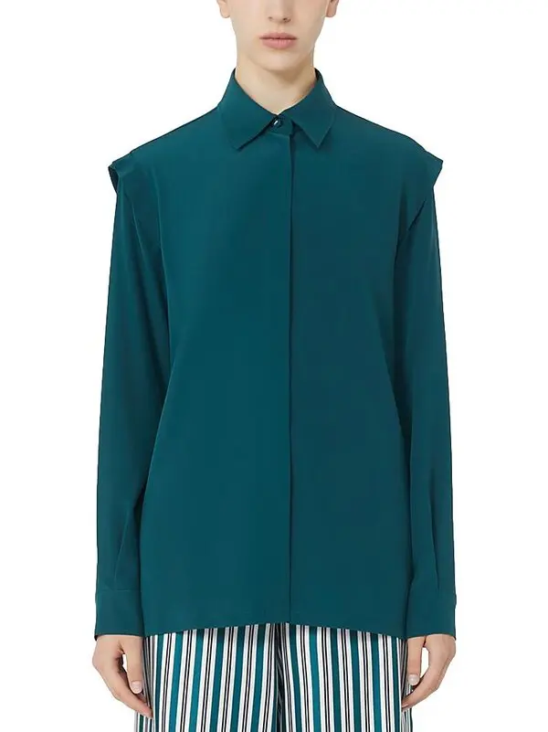 Max Mara Zirlo Silk Shirt - Dark Green