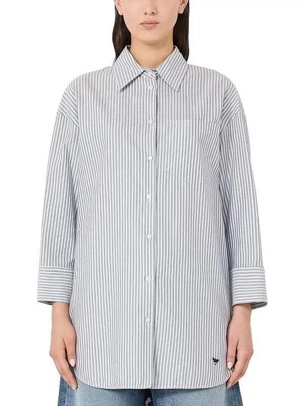 Max Mara Oversized Cotton Shirt - Ultramarine