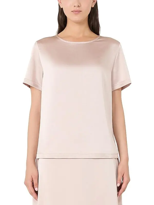 Max Mara Gilbert Satin Tee - Powder