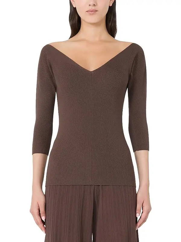 Max Mara Oceano V-neck Sweater - Chocolate
