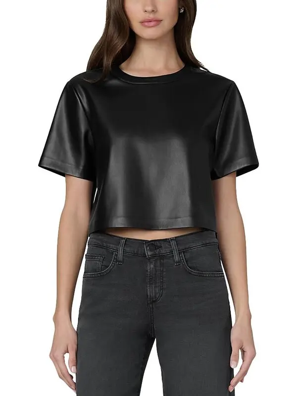 Joe's Jeans The Boxy Faux Leather Tee - Black