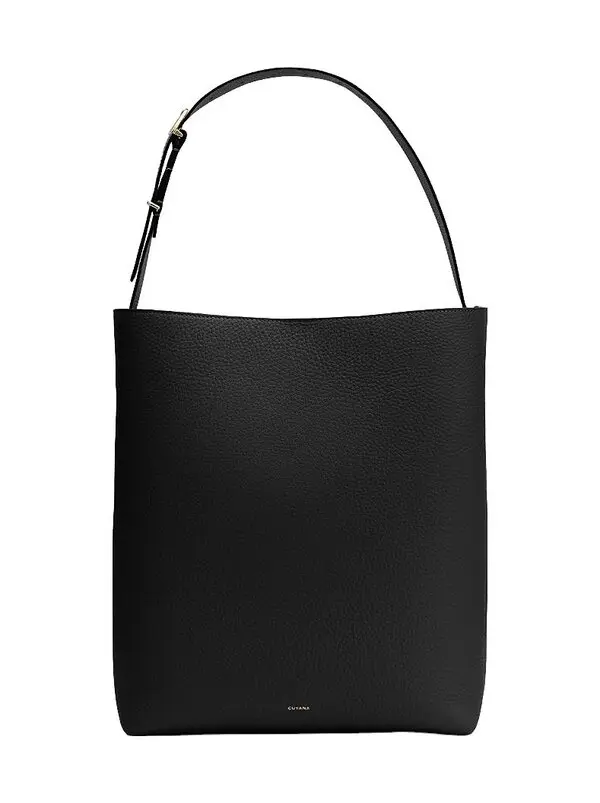 Cuyana Oversized Linea Bag - Black - Pebbled Leather