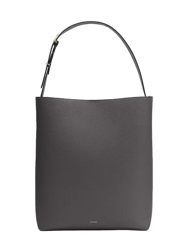Cuyana Oversized Linea Bag - Charcoal - Pebbled Leather