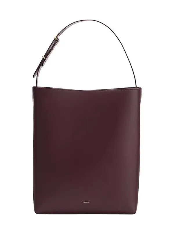 Cuyana Oversized Linea Bag - Plum - Smooth Leather