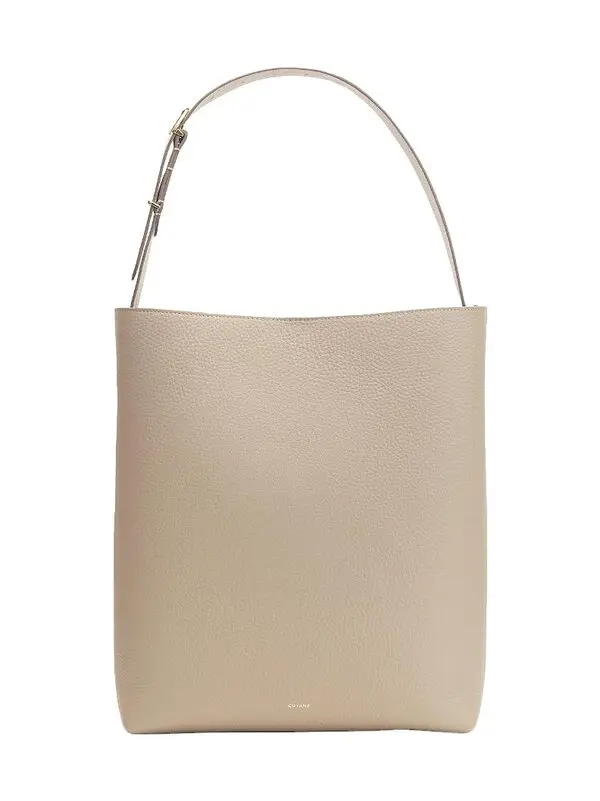 Cuyana Oversized Linea Bag - Stone - Pebbled Leather