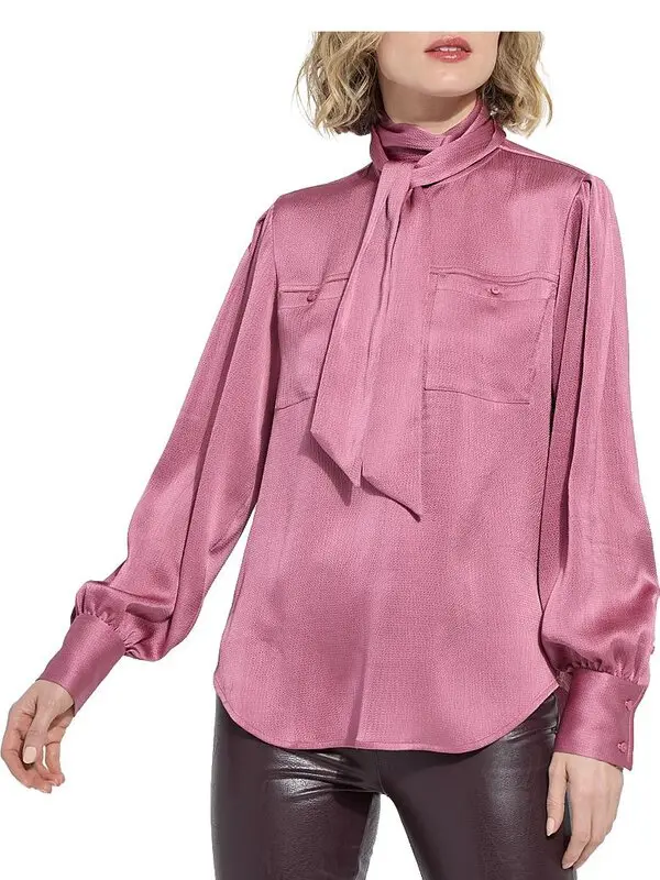 Lyssé Daiane Utility Scarf Blouse - Glam Mauve